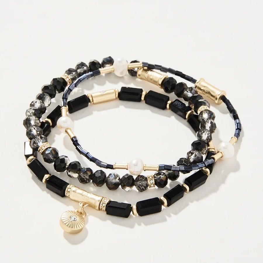 Black Sparkle Stretch Bracelet Set – Cuorebella